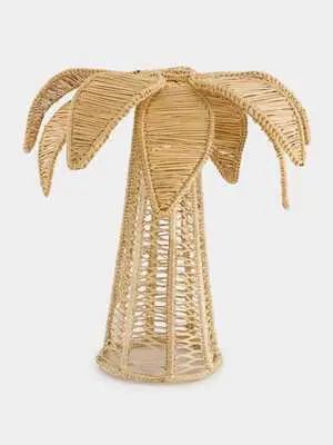 Coro Cora Dark Palm Tree Iraca Medium Candle Holder - Beige