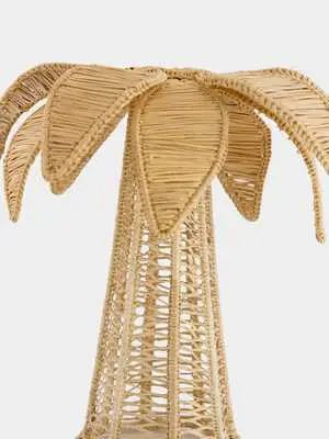Coro Cora Dark Palm Tree Iraca Medium Candle Holder - Beige