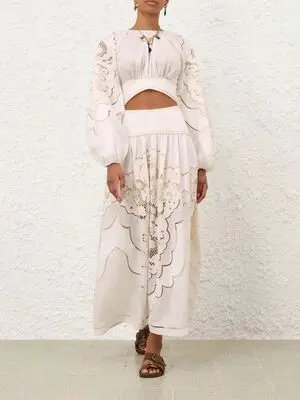 Zimmermann Daylight Linen Maxi Skirt - Cream