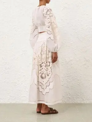 Zimmermann Daylight Linen Maxi Skirt - Cream