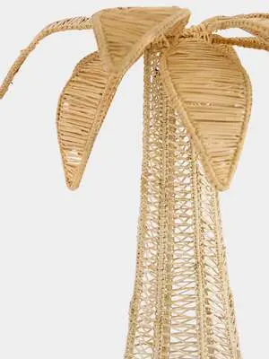 Coro Cora Dark Palm Tree Iraca Medium Candle Holder - Beige