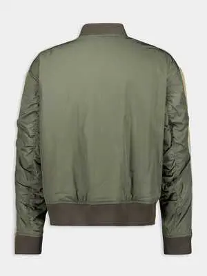 Marni Twill Bomber Jacket With Patchwork Design - Beige