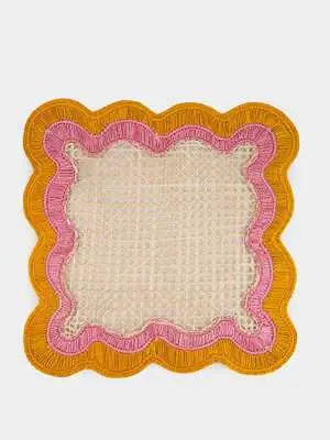 Coro Cora Wavy Iraca Palm Placemat - Beige