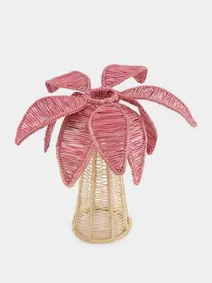 CORO CORA Pink Palm Tree Iraca Medium Candle Holder