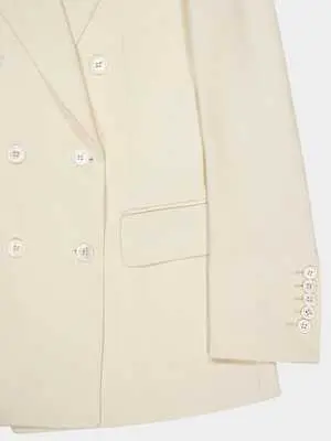 TOM FORD Silk And Wool Double Breasted Jacket - Beige