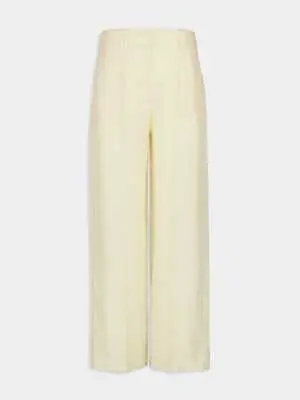 PAULA Sonia Silk Twill Wide Leg Trousers - Cream