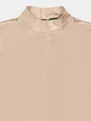 TOM FORD Charmeuse Mock Neck Blouse - Beige