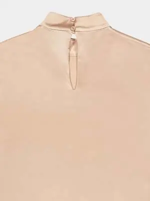 TOM FORD Charmeuse Mock Neck Blouse - Beige