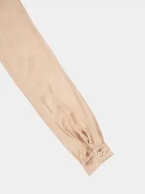 TOM FORD Charmeuse Mock Neck Blouse - Beige