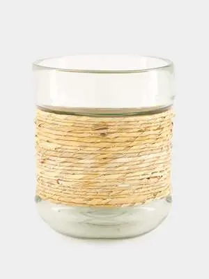 Madam Stoltz Glass Vase With Cane - Beige