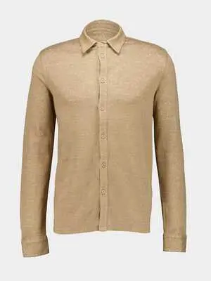 Majestic Filatures Desert Organic Cotton Linen Long-sleeved Shirt - Beige