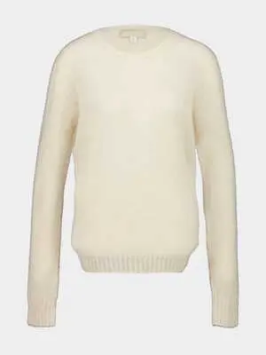 120% Lino Natural Cashmere Blend Sweater - Cream