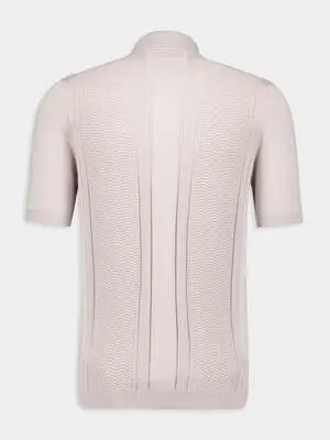 Brunello Cucinelli Cotton Knit Polo With Jacquard Stripes