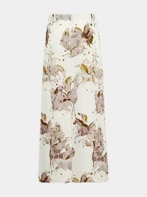 Altuzarra Benji Saddle Horse Print Silk Maxi Skirt