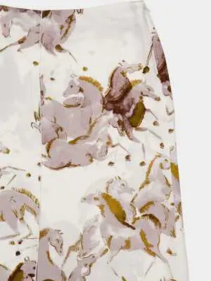 Altuzarra Benji Saddle Horse Print Silk Maxi Skirt