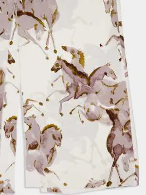 Altuzarra Benji Saddle Horse Print Silk Maxi Skirt