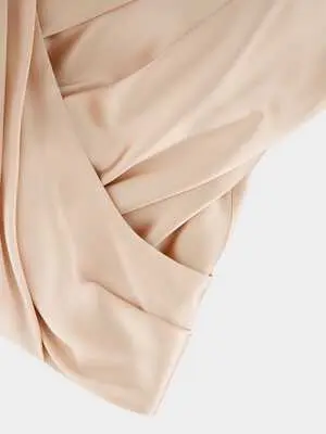 Balmain Draped Satin Bustier Top - Beige