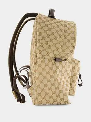Gucci Gg Canvas Backpack With Zip Closure
