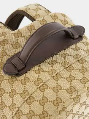 Gucci Gg Canvas Backpack With Zip Closure