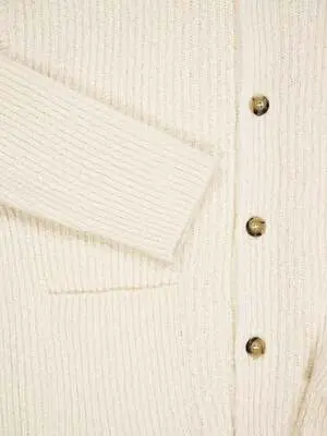 AMI Paris Knit Cardigan With Branded Buttons - Cream