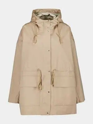 Moncler Gaillon Hooded Cotton Parka Coat - Beige
