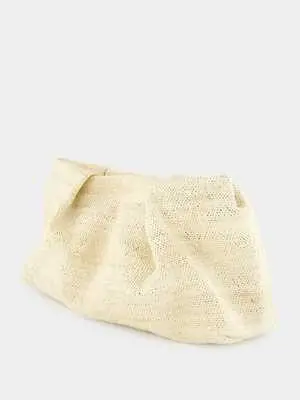 SENSI STUDIO Seashell-embellished Sisal Mini Pouch - Beige