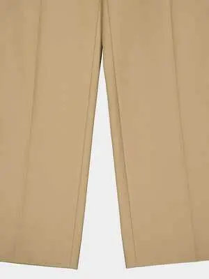 Gucci Cotton Drill Pleated Pants With Horsebit Buckle Belt