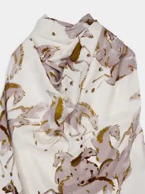 Altuzarra Sleary Silk High-neck Top - Cream