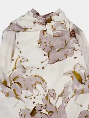 Altuzarra Sleary Silk High-neck Top - Cream