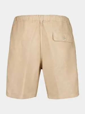 120% Lino Linen Bermuda Shorts - Beige