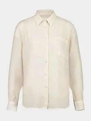 120% Lino Safari Soft Fade Long Sleeve Shirt - Beige