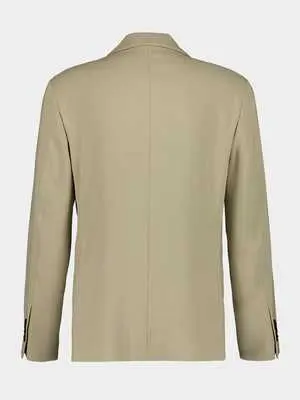 FERRAGAMO Sand Single-breasted Silk-blend Blazer - Beige