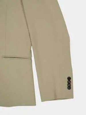FERRAGAMO Sand Single-breasted Silk-blend Blazer - Beige