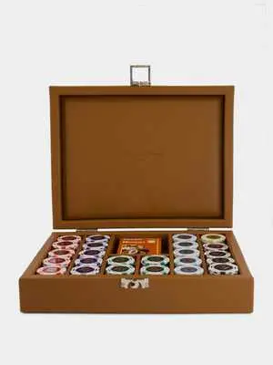 Hector Saxe Paris Leather Poker Set - Gold