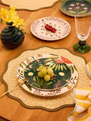 La DoubleJ Palm Straw Cloud Placemat Set Of 2