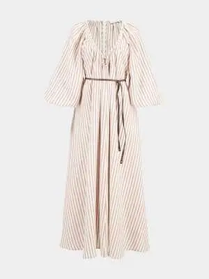 Zimmermann Cascadian Linen Maxi Dress - Beige