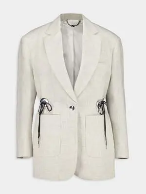Rabanne Mottled Wool-cotton Blend Blazer
