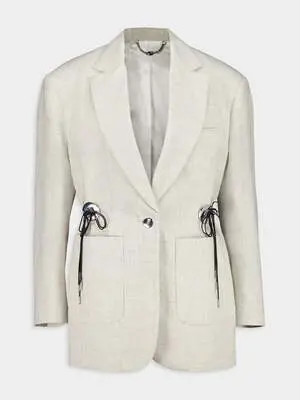 Rabanne Mottled Wool-cotton Blend Blazer