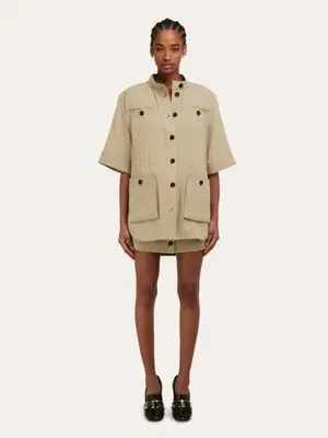 FERRAGAMO Cotton-silk Saharan Jacket - Beige