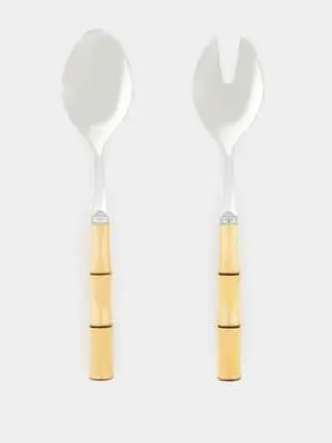 CAPDECO Byblos Bamboo Salad Serving Set By - Brown