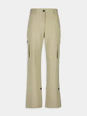 FERRAGAMO Silk Blend Cargo Trousers - Beige
