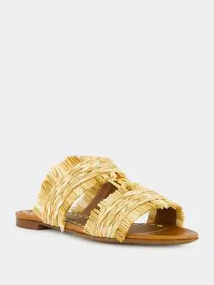 Dolce & Gabbana Braided Raffia Flat Slippers