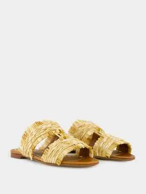 Dolce & Gabbana Braided Raffia Flat Slippers