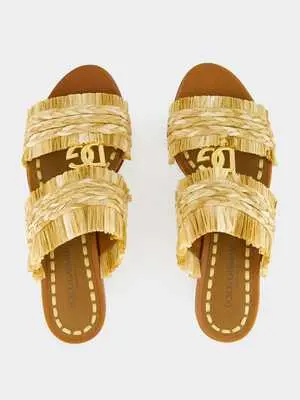 Dolce & Gabbana Braided Raffia Flat Slippers
