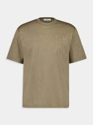 FERRAGAMO Concrete Melange Overdyed T-shirt - Beige
