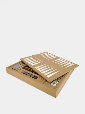 Hector Saxe Paris Cognac Leather Multi-game Box - Beige