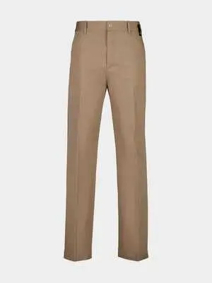 Fendi Gabardine Cigarette Trousers - Beige