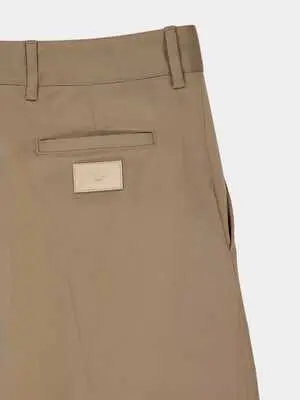 Fendi Dove Grey Gabardine Cigarette Trousers - Beige