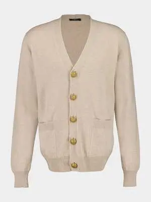 Balmain Buttoned Cashmere Cardigan - Beige