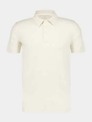 Majestic Filatures Ecru Organic Cotton Short-sleeve Polo - Beige